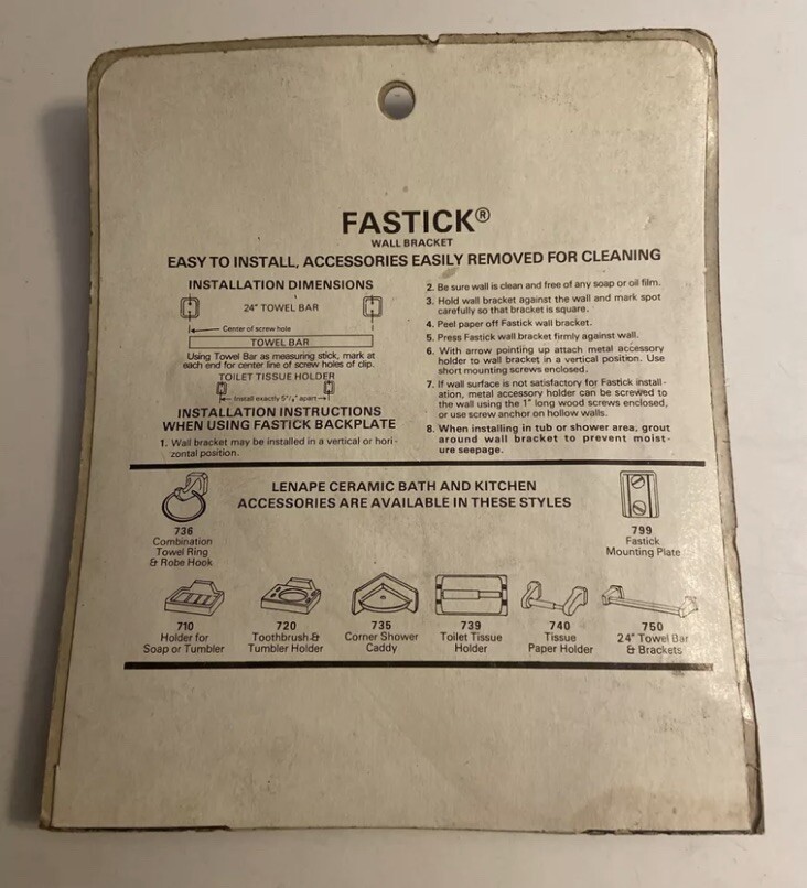 Vintage Lenape Ceramic Fastick Backplate For All Wall Mounted ...