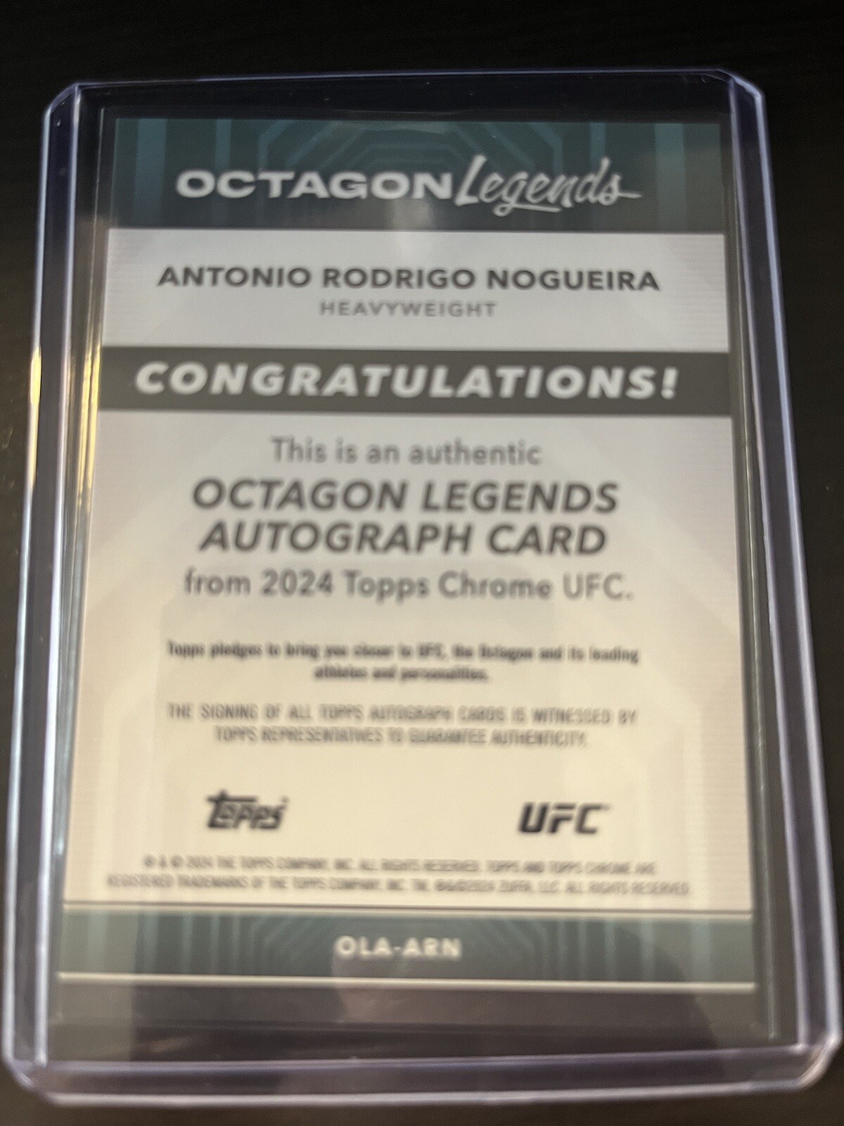 2024 Topps Chrome UFC Antonio Rodrigo Nogueira Octagon Legends Auto ...
