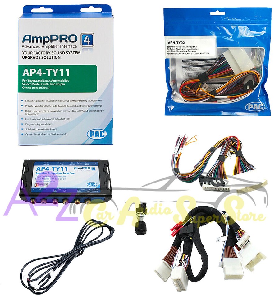 PAC ADVANCED AMP INTEGRATION AP4-TY11 + SPEAKER WIRE HARNESS CONNECTORS ...