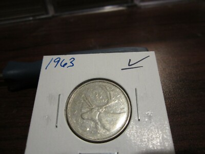1963 - Canada - silver 25 cent coin - Canadian quarter | eBay