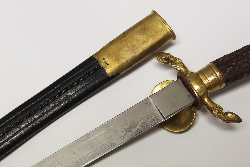 Imperial German Deluxe Hunting Cutlass Double-sided Etching . D747 | eBay