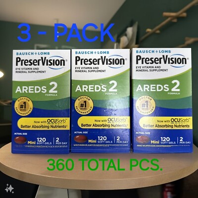 PreserVision AREDS 2 Vitamin 👓 Supplement 👀 Gel 360 Ttl gel cap / Exp ...