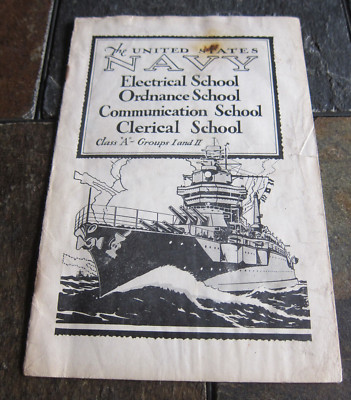 1940 USN Navy Electrical Ordnance School Brochure San Diego Norfolk | eBay