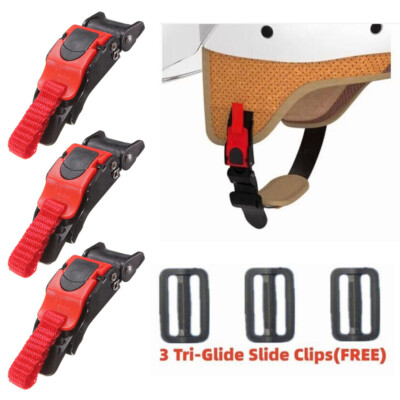 3x Motorcycle Bike Helmet Quick Release Clip Chin Strap Pull Buckle ...