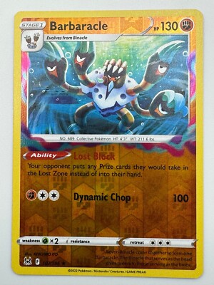 Pokemon TCG Card Lost Origin Barbaracle 107/196 Reverse Holo | eBay