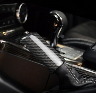 Real Gloss Carbon Fiber Handbrake Handle Grip for Mercedes-Benz G-Class ...