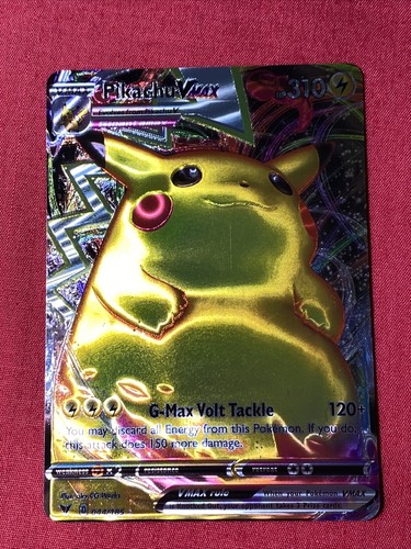 Pikachu VMAX Holographic Shiny Card Custom Holo Card Collectable | eBay UK