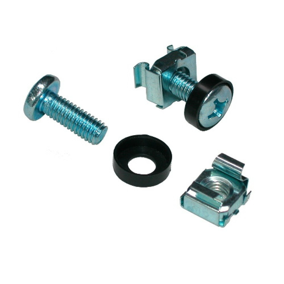 M6 Cage Nuts and Bolts Screws Washers 19" Data Cabinet Rack Mount 50 ...