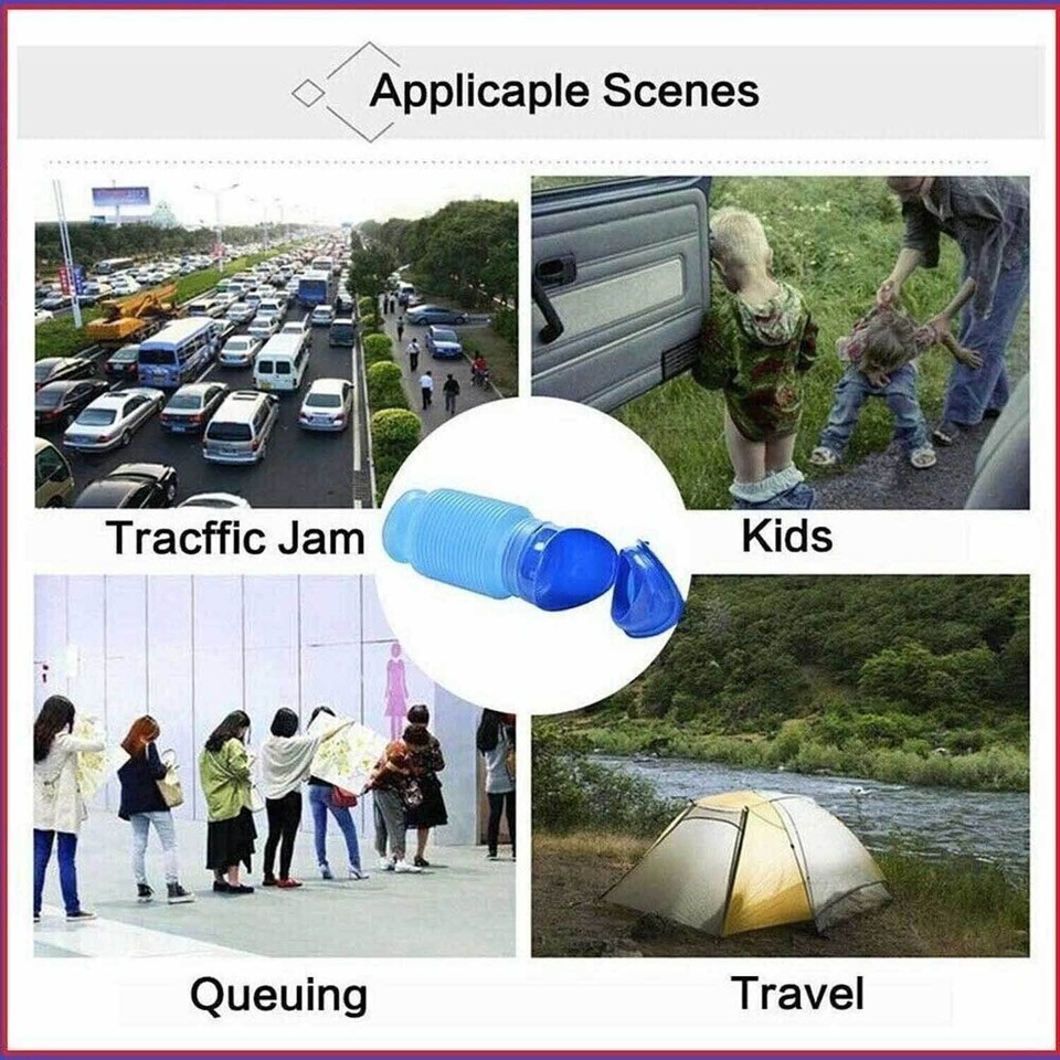 Emergency Portable Urinal Travel Camping Car Toilet Pee Bottle Kit Male ...