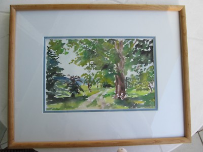 JOHN'S DRIVEWAY/ ORIGINAL GOUACHE / FRAMED/ 14"H X 19"W / MIMI DAVIS ...