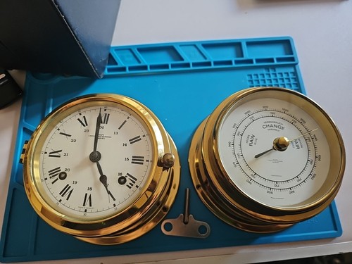 Vintage Brass Ship Clock And Barometer Nautical | eBay UK
