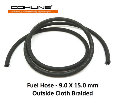 9mm ID Cloth Braided Fuel & Breather Hose Made in Germany 1 Meter N 20 ...
