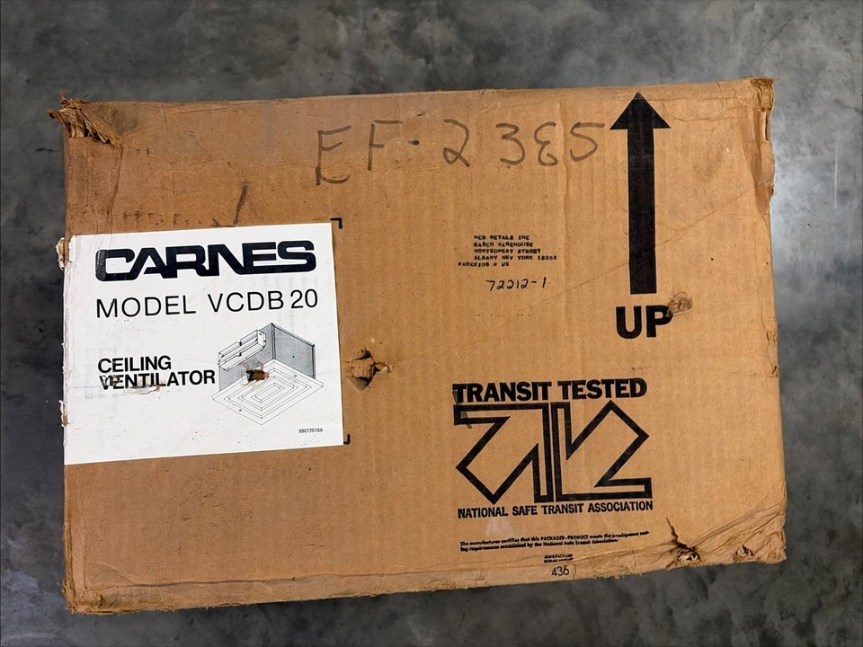 CARNES Model VCDB 20 CEILING VENTILATOR EXHAUST FAN | eBay