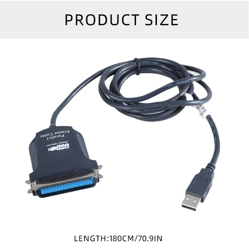 180cm USB to CN36 Parallel Port Cable, Male to Male Connector Data Link ...