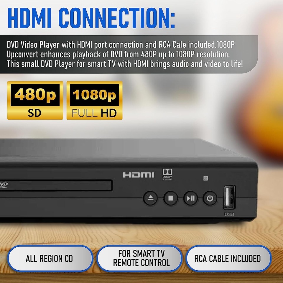 Philips DVD Players for Smart TV with HDMI Port CD Player for Home ...