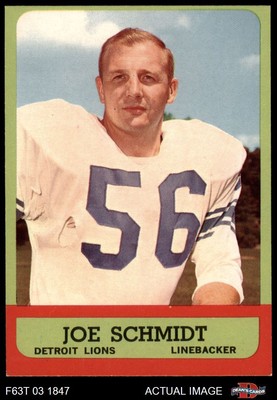 1963 Topps #35 Joe Schmidt Lions HOF Pittsburgh 6 - EX/MT | eBay