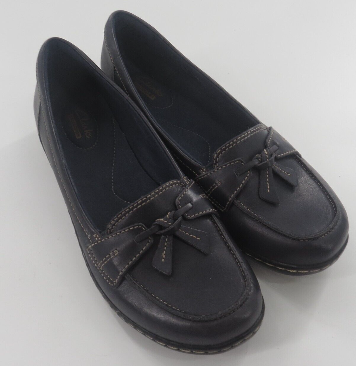 Clarks Collections Dark Blue leather flats size 9 M | eBay
