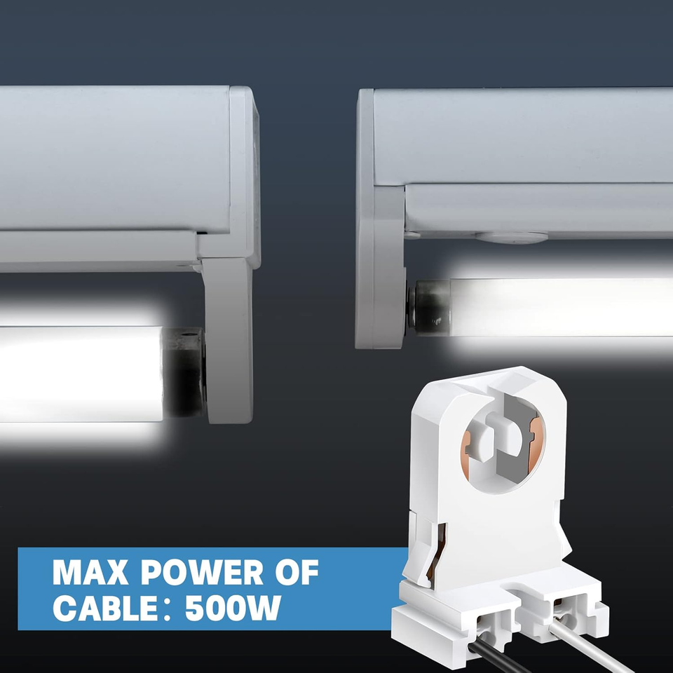 100 Pack Non Shunted T8 Lamp Holder with Wires, Turn Type T8 Lamp ...