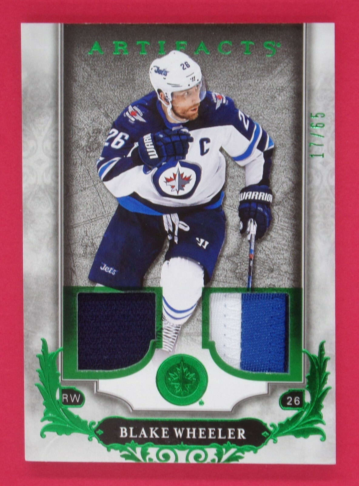 2018-19 Artifacts Blake Wheeler 17/65 Materials Emerald #13 Winnipeg ...