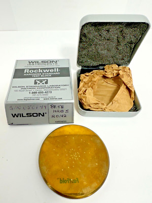 Wilson Rockwell Hardness Standard Test Block 050144 88.58 HRB 5 R 0.42 ...