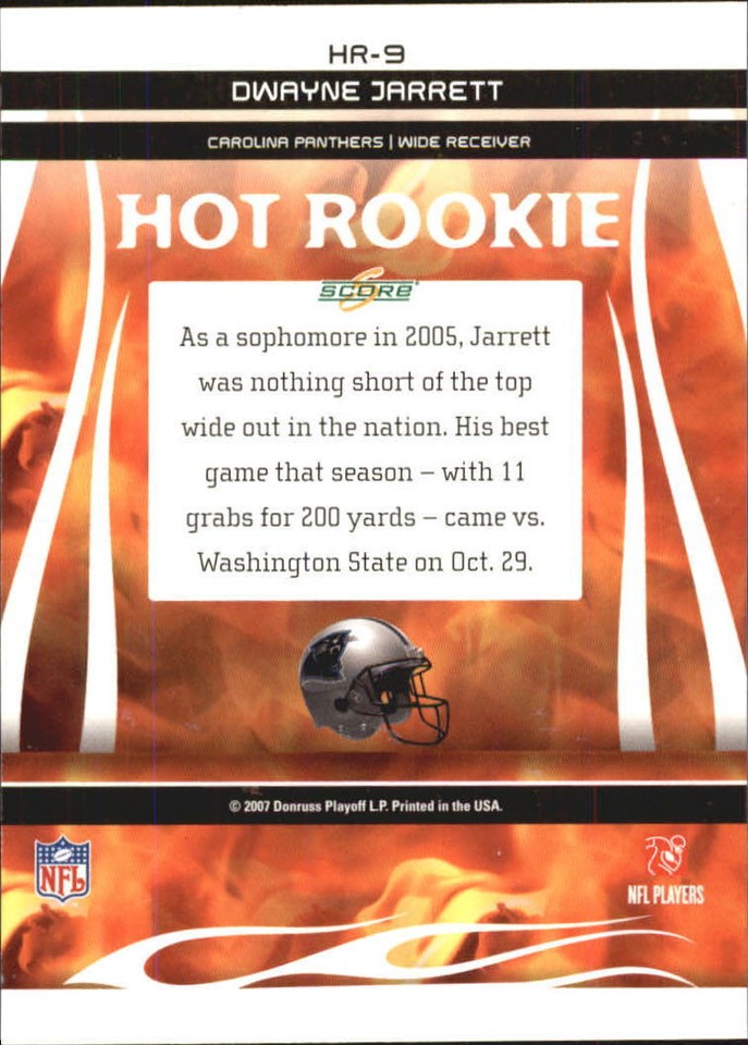 2007 Score Hot Rookies Atomic Carolina Panthers Football Card #9 Dwayne ...