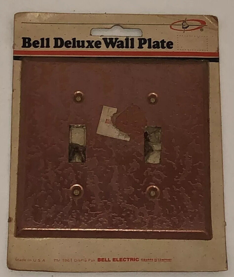 VTG BELL ELECTRIC 1961 PINK MCM Lot of 2 Double Light Switch Cover ...
