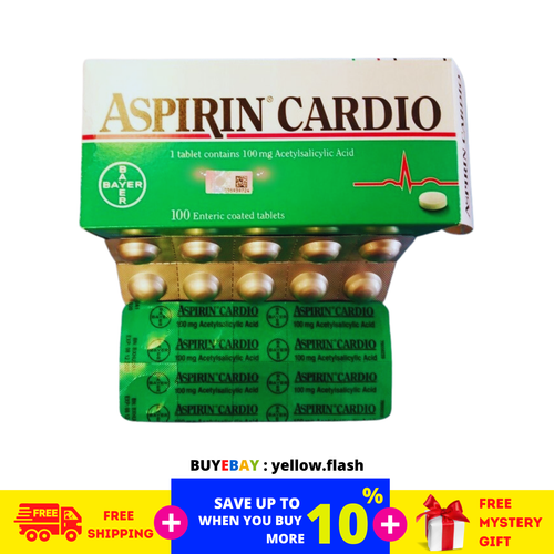 BAYER Aspirin cardio 100mg 100 Enteric Coated Tablets FREE SHIPPING ...