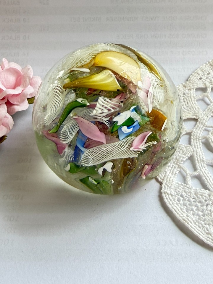 Vintage Murano Glass Latticino Millefiori paperweight | eBay Australia