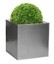 Silver Cube Garden Planter Steel Zinc Plant Flower Pot Indoor Outdoor ...