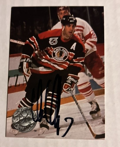 91/92 Chris Chelios Pro Set Platinum Signed Auto Autograph Chicago ...