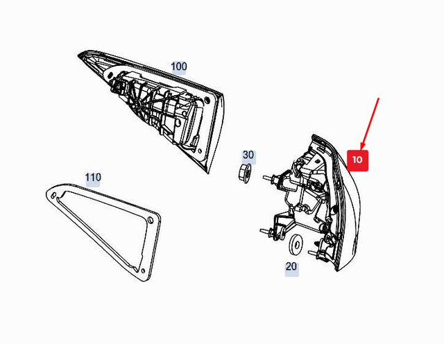 MERCEDES BENZ GLE W167 2020 Rear Outer Right LED Tail Light Lamp USA ...
