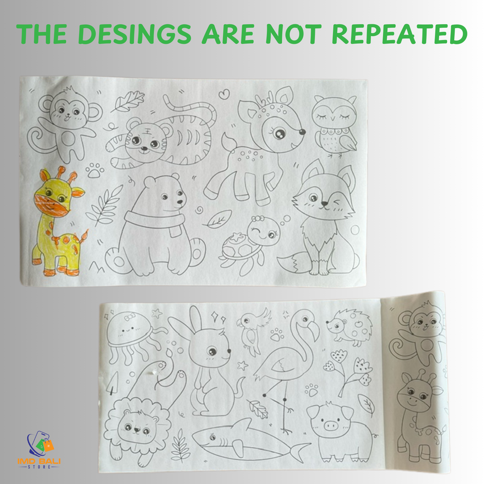Coloring Paper Roll for Kids 118x11.8 Sticky Drawing Paper Roll Out for ...