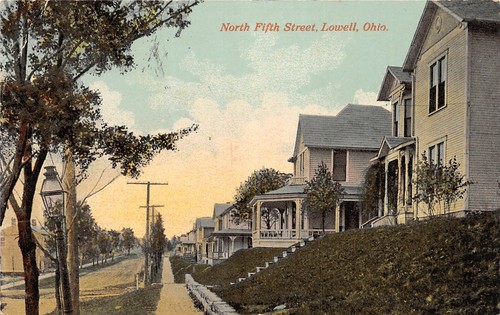 J20/ Lowell Ohio Postcard c1910 North Fifth Street Homes Residences 247 ...