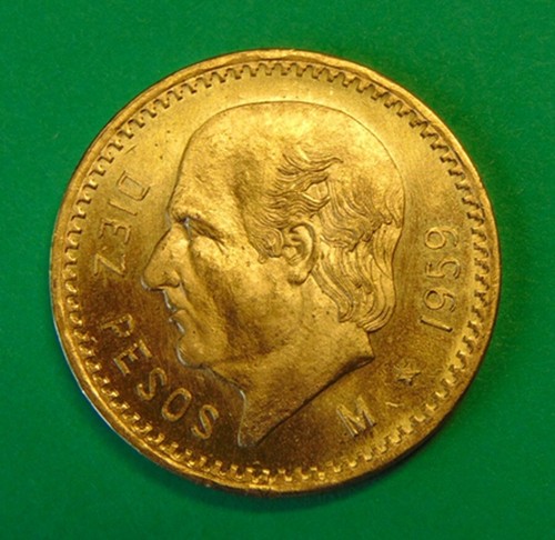 MEXICO - 1959-M DIEZ (10) PESOS .900 GOLD COIN | eBay