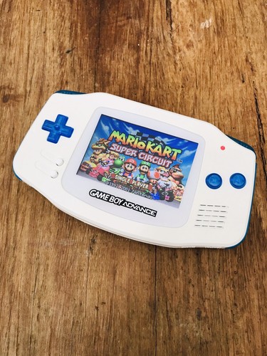 Nintendo Gameboy Advance GBA Clear Blue White Handheld Gaming Console ...