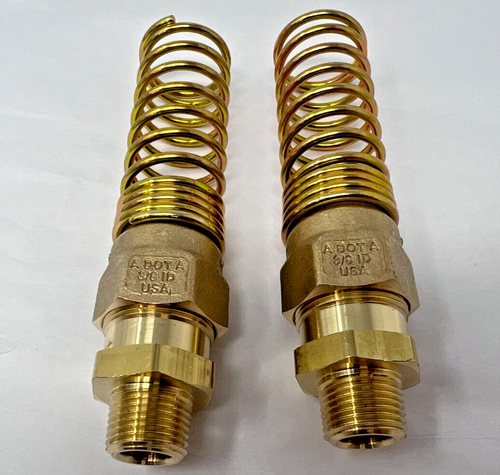 2 - Brass DOT Air Brake Hose End Connector 3/8" x 3/8" Male NPT W ...