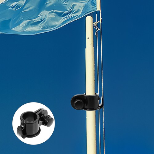 2 Pcs Beach Flag Hook Adjustable Pole Clips Rings for Flagpole Boat | eBay