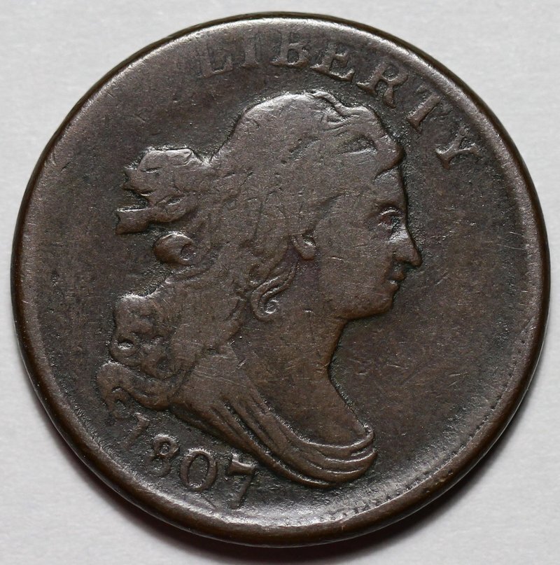 1807 Draped Bust Half Cent - US 1/2c Copper Coin | eBay
