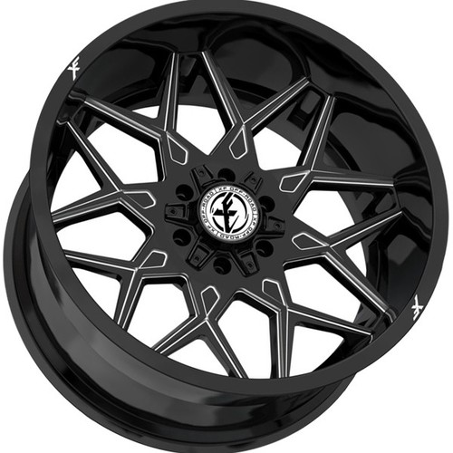 (Set of 4) XF Off-Road XF-238 20x10 5x5"/5x5.5" -12mm Black/Milled ...