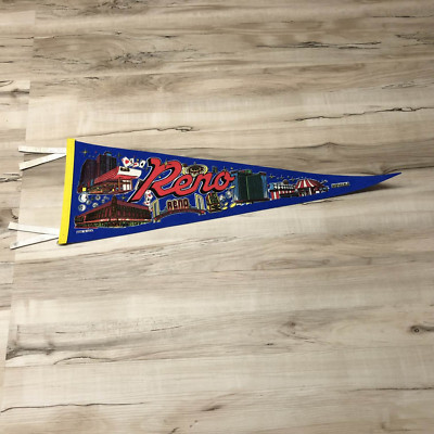 Vintage RENO NEVADA Souvenir Pennant Flag | eBay