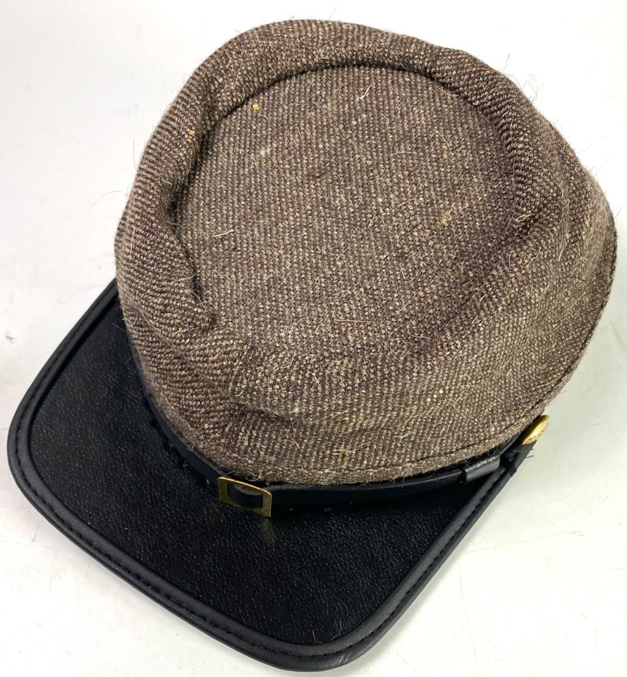 CIVIL WAR CSA CONFEDERATE BUTTERNUT JEAN WOOL KEPI FORAGE CAP HAT ...