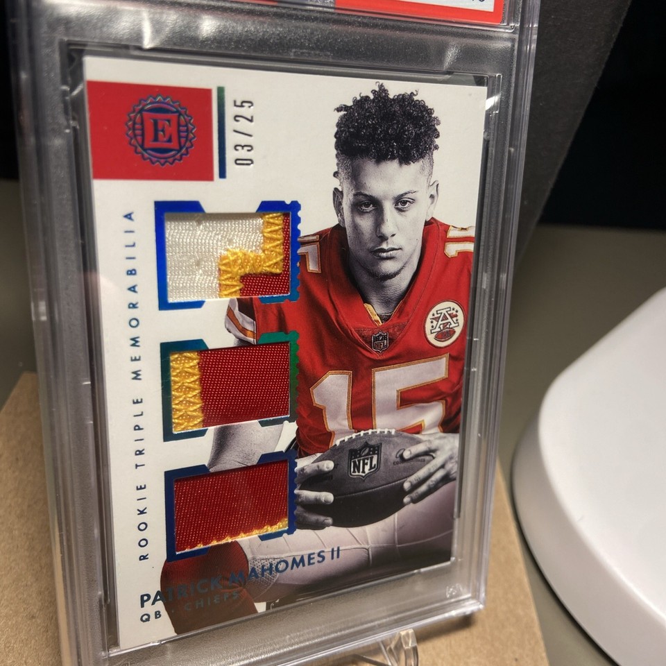 2017 Encased Patrick Mahomes RC SSP Triple Patch Sapphire Variation /25 ...
