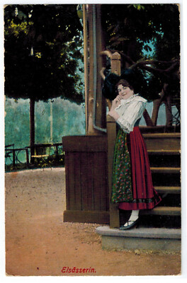 POSTCARD France Alsace folk costume Elsass 1915 WWI Gepruft feldpost ...