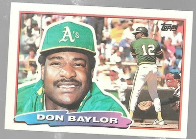 1988 Topps Big Don Baylor 162 Oakland Athletics MLB Baseball Card ...