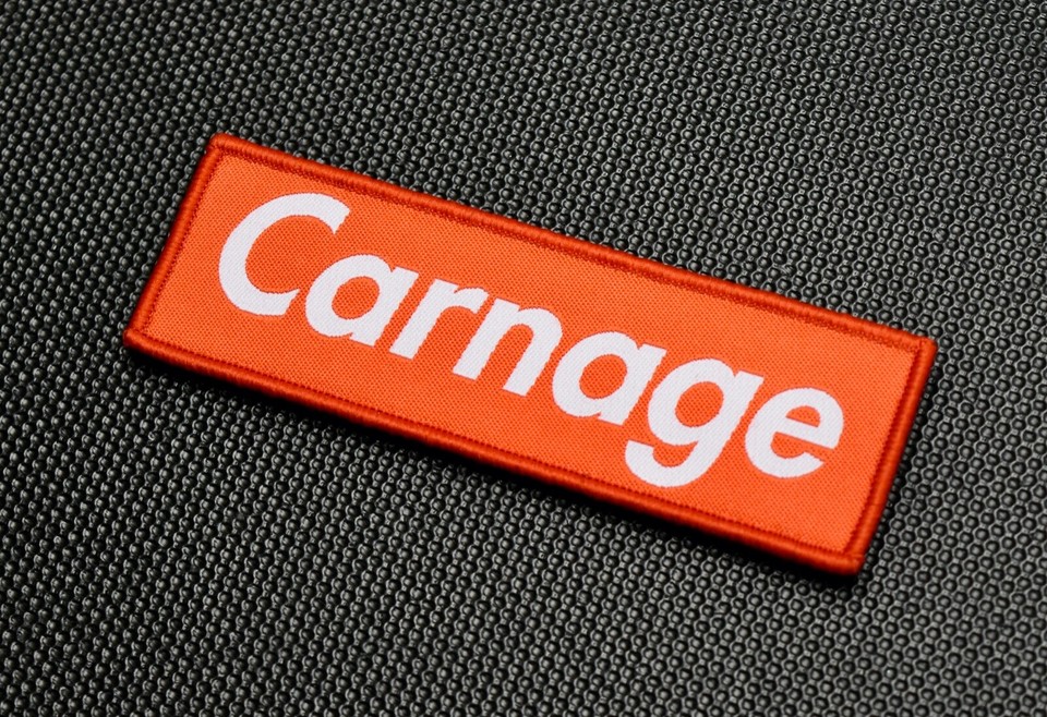 Carnage Woven Morale Uniform Patch Death Destruction Drinking Hook Loop ...