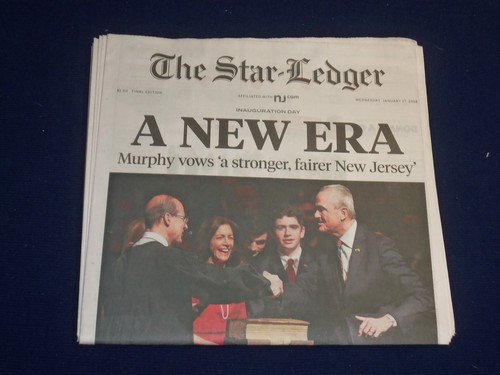 2018 JANUARY 17 STAR LEDGER NEWSPAPER - NJ GOV PHIL MURPHY INAUGURATION ...
