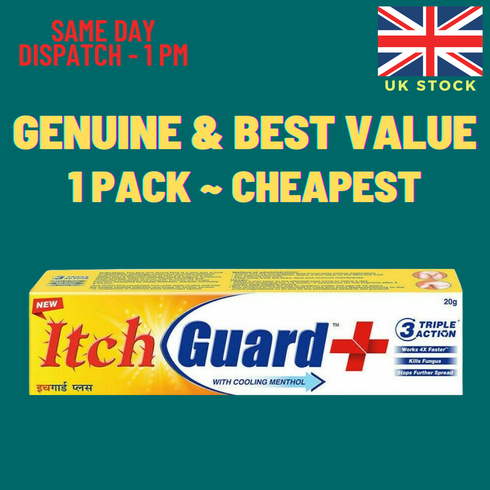 Itch Guard Plus skin Cream Jock Dhobi Itch Fungus Anti Fungal Anti ...