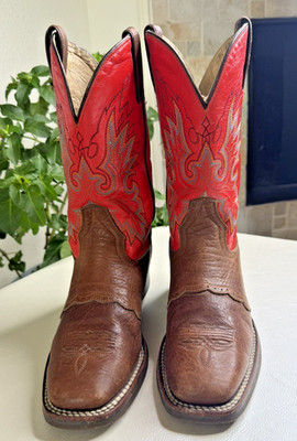 ⭐ Double H WOMENS 8M Square Toe , Mocha / Red DH9100 ⭐ | eBay