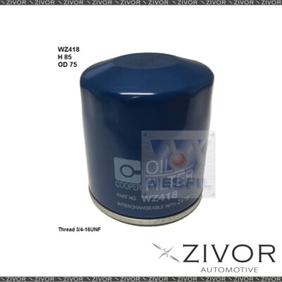 COOPER Oil Filter For Saab 9-5 2.3L T 11/97-09/09 - WZ418 *By Zivor ...