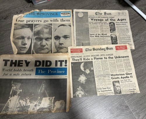 Apollo 11 Moon Landing July 21, 1969 Original newspapers Vancouver ...